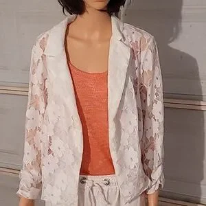 Jackets & Coats | White Lace Jacket | Poshmark